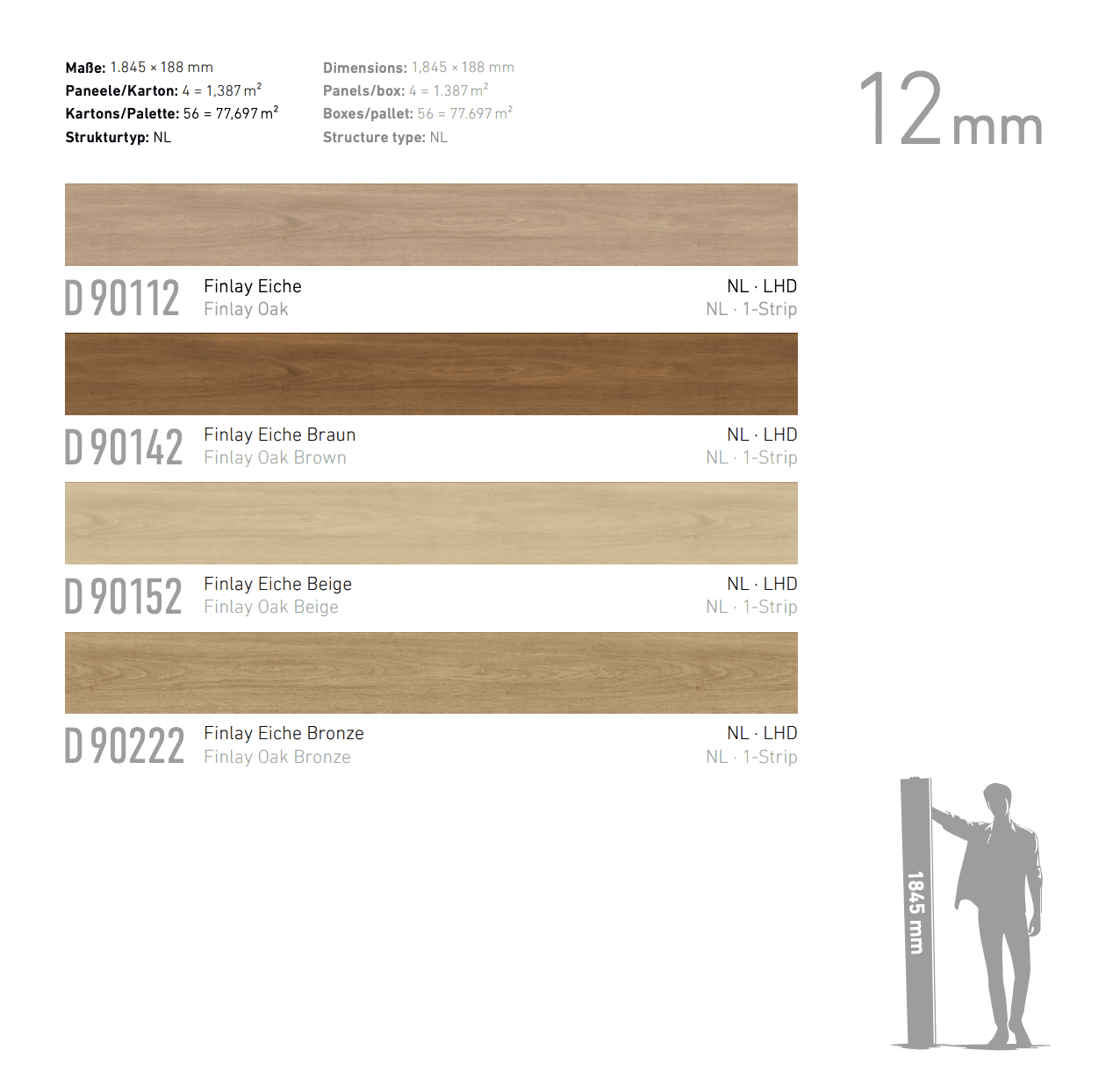 德國製造 無縫木地板 瑞士品牌 SWISS KRONO SUPERIOR Opus D90142 12mm Finlay Oak Brown ...